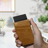 China Genuine Leather Aluminum Credit Card Holder for Men 9.5cm x 7cm x 1.5cm for sale
