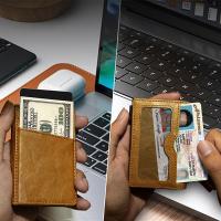 China Genuine Leather Aluminum Credit Card Holder for Men 9.5cm x 7cm x 1.5cm for sale