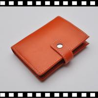 China Pop Up Aluminum Case Genuine Leather RFID Business Card Holder 12cm x 8cm for sale