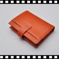 China Pop Up Aluminum Case Genuine Leather RFID Business Card Holder 12cm x 8cm for sale