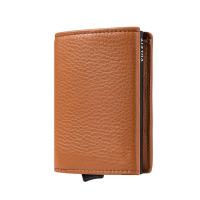 China Minimalist Genuine Leather RFID Credit Card Wallet Bifold Card Holder for Men 11.5cm x 6.5cm for sale