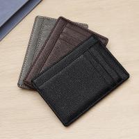 China Genuine Leather Men Wallet Coin Purse Card Holder Lychee Pattern 10.8cm Custom Logo for sale