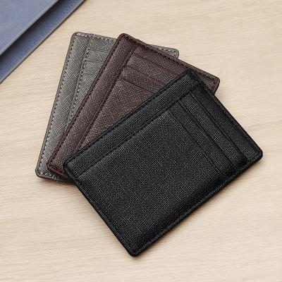 China Genuine Leather Men Wallet Coin Purse Card Holder Lychee Pattern 10.8cm Custom Logo for sale