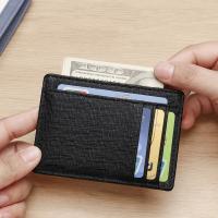 China Genuine Leather Men Wallet Coin Purse Card Holder Lychee Pattern 10.8cm Custom Logo for sale