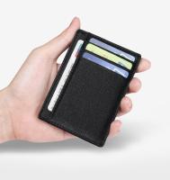 China Genuine Leather Men Wallet Coin Purse Card Holder Lychee Pattern 10.8cm Custom Logo for sale