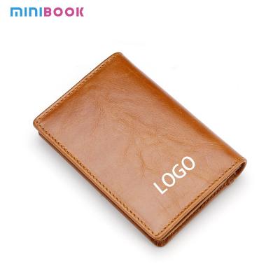 China Custom RFID Credit Card Holder Genuine Leather Business Card Wallet 11cm x 8cm for sale