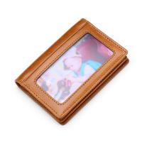 China Custom RFID Credit Card Holder Genuine Leather Business Card Wallet 11cm x 8cm for sale