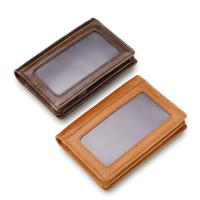 China Custom RFID Credit Card Holder Genuine Leather Business Card Wallet 11cm x 8cm for sale