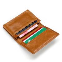 China Custom RFID Credit Card Holder Genuine Leather Business Card Wallet 11cm x 8cm for sale