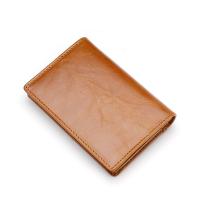 China Custom RFID Credit Card Holder Genuine Leather Business Card Wallet 11cm x 8cm for sale