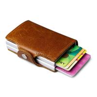 China Effortless Card Access with Automatic Ejection and Genuine Leather RFID Card Holder for sale