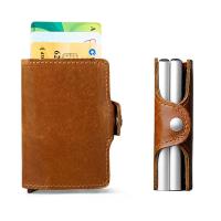China Effortless Card Access with Automatic Ejection and Genuine Leather RFID Card Holder for sale