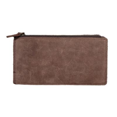 China Genuine Leather Men's Wallet Multifunctional Pickup Bag Retro Crazy Horse Design 20cm for sale