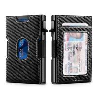 China Slim Metal Wallet with Money Clip RFID Blocking Genuine Leather 10.3x6.5x1.5cm for sale