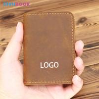 China Full Grain Leather Bifold Front Pocket Slim Wallet Credit Card Holder 10.5cm x 7.5cm for sale