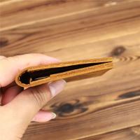 China Full Grain Leather Bifold Front Pocket Slim Wallet Credit Card Holder 10.5cm x 7.5cm for sale