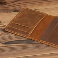 China Full Grain Leather Bifold Front Pocket Slim Wallet Credit Card Holder 10.5cm x 7.5cm for sale