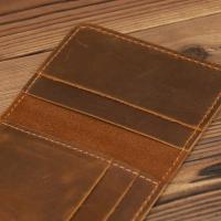 China Full Grain Leather Bifold Front Pocket Slim Wallet Credit Card Holder 10.5cm x 7.5cm for sale
