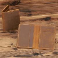China Full Grain Leather Bifold Front Pocket Slim Wallet Credit Card Holder 10.5cm x 7.5cm for sale