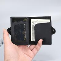 China RFID Blocking Aluminum Card Holder Wallet Saffiano Leather Credit Card Case for Men 10x6.6cm for sale
