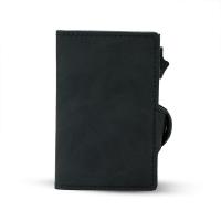 China Auto Eject Pop Up Card Holder with Cash Clip for Men PU Leather 10.2x7.2x1.6cm for sale