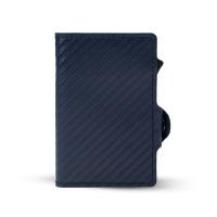 China Auto Eject Pop Up Card Holder with Cash Clip for Men PU Leather 10.2x7.2x1.6cm for sale