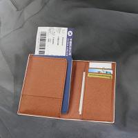 China PU Leather Passport Holder Luggage Tag Document Bag with Custom Logo 20x14cm for sale