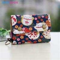 China None Pattern Type Denim Canvas Wallet Creative Tri-Fold Design for Keys and Cards for sale