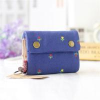 China None Pattern Type Denim Canvas Wallet Creative Tri-Fold Design for Keys and Cards for sale