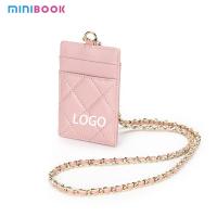 China Genuine Leather ID Card Holder Badge Strap for Women Credit Card Wallet 12cm 9cm for sale