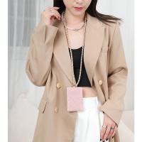 China Genuine Leather ID Card Holder Badge Strap for Women Credit Card Wallet 12cm 9cm for sale