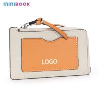 China Slim Genuine Leather Card Holder Wallet for Women with Lanyard OEM Custom Logo 15cm x 10cm for sale