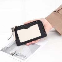 China Slim Genuine Leather Card Holder Wallet for Women with Lanyard OEM Custom Logo 15cm x 10cm for sale