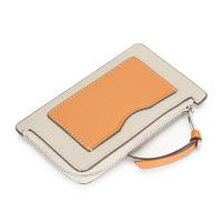 China Slim Genuine Leather Card Holder Wallet for Women with Lanyard OEM Custom Logo 15cm x 10cm for sale