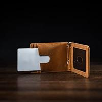 China Genuine Leather RFID Blocking Slim Front Pocket Wallet with Money Clip and ID Window 11.5cm for sale