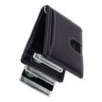China Genuine Leather RFID Blocking Slim Front Pocket Wallet with Money Clip and ID Window 11.5cm for sale