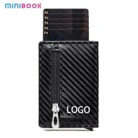 China Fashion Metal Card Holder Business Wallet PU Credit Card Case Custom Logo 9.5cm for sale