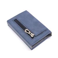 China Fashion Metal Card Holder Business Wallet PU Credit Card Case Custom Logo 9.5cm for sale