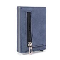 China Fashion Metal Card Holder Business Wallet PU Credit Card Case Custom Logo 9.5cm for sale