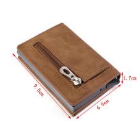 China Fashion Metal Card Holder Business Wallet PU Credit Card Case Custom Logo 9.5cm for sale