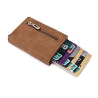 China Fashion Metal Card Holder Business Wallet PU Credit Card Case Custom Logo 9.5cm for sale