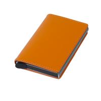 China Custom Logo RFID Blocking Pop Up Credit Card Holder Business Card Case for sale