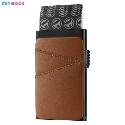 China RFID Slim Aluminum Metal Card Case Wallet for Men Minibook Professional 8 Card Capacity for sale