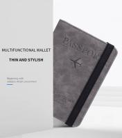China Leather Passport Cover Case with Stamping Simple Plane Design for Travel Documents and Credit Cards for sale