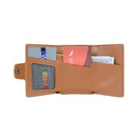 China RFID Credit Card Holder Wallet Pop Up PU Leather Aluminium Anti Theft Short Wallet for sale