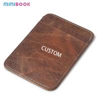 China PU Leather Business Card Holder 10.2x6.8x0.3cm Custom Logo Available for sale