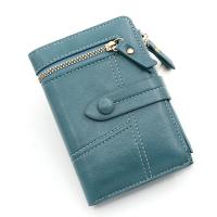 China PU Leather Multi Card Wallet with Zipper Coin Pocket ID Window 10x14cm for sale