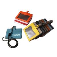 China Genuine Leather Work Badge Card Holder for Student Bus Access Card 10.5x7.5cm for sale