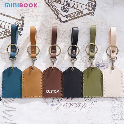 China Genuine Leather Mini Bus Card Holder Keychain RFID Blocking 10.5x7.5cm for sale