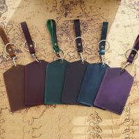 China Genuine Leather Mini Bus Card Holder Keychain RFID Blocking 10.5x7.5cm for sale